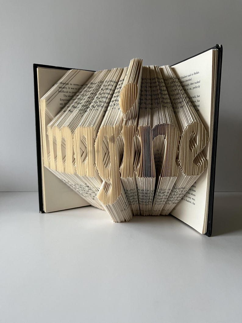 Imagine Sculpture, 3D Book Art, Home Decor, Book Pages Made, Into Words ...