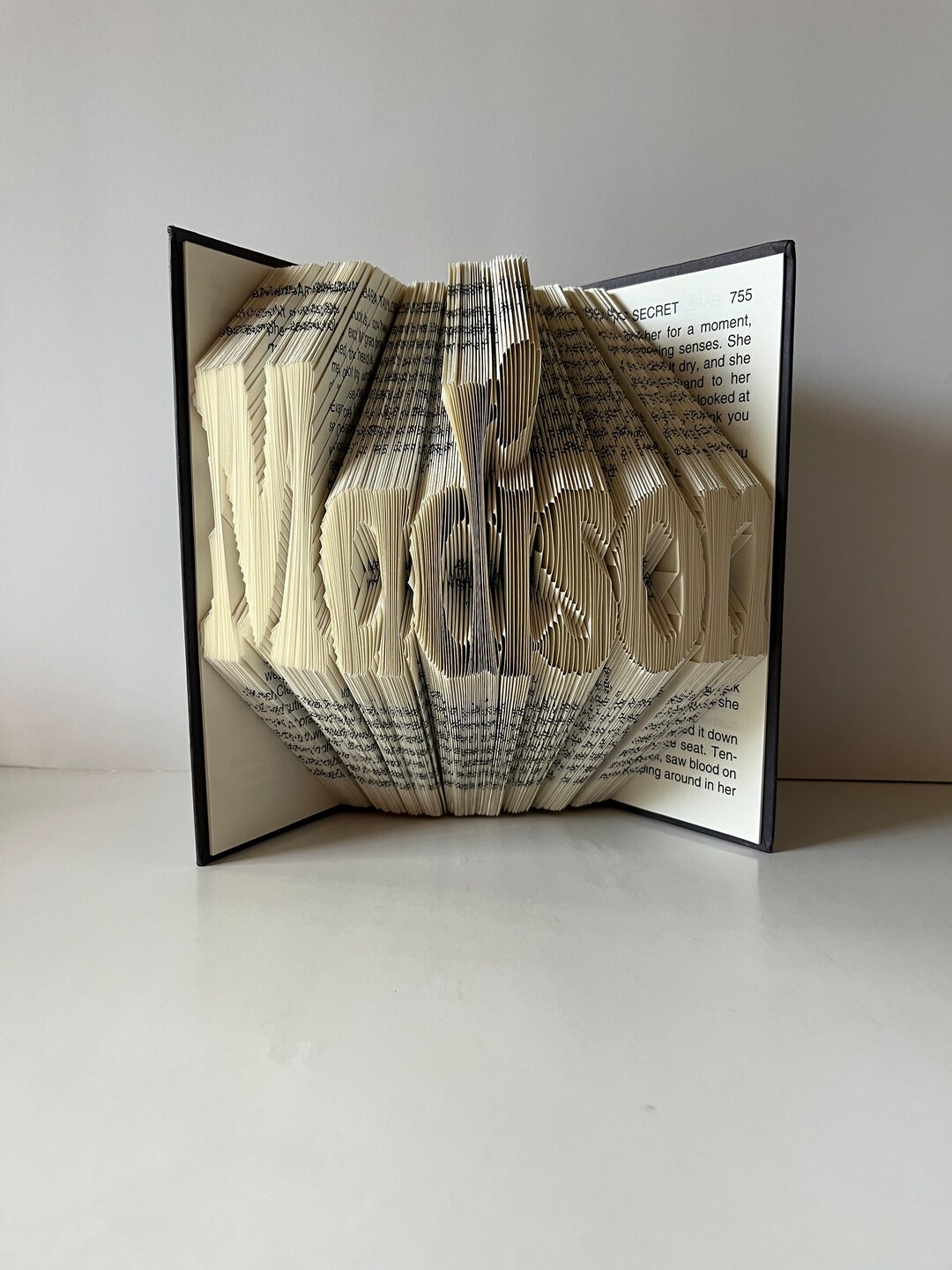 Name Book Fold, up to Seven Letters, Book Sculpture, Name Sculpture ...