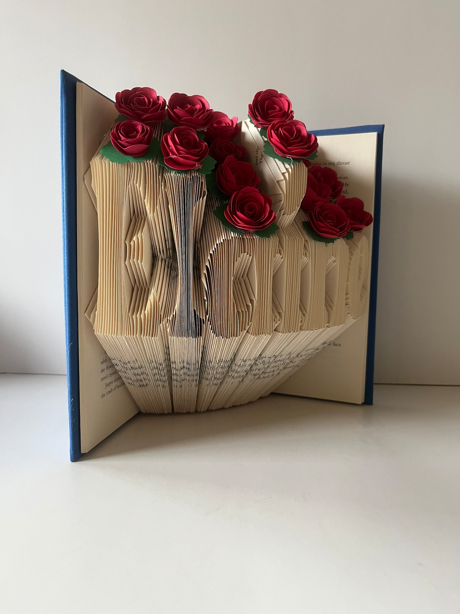 Folded Book Art, Name Sculpture, Paper Flowers, Birthday Gift, Unique ...