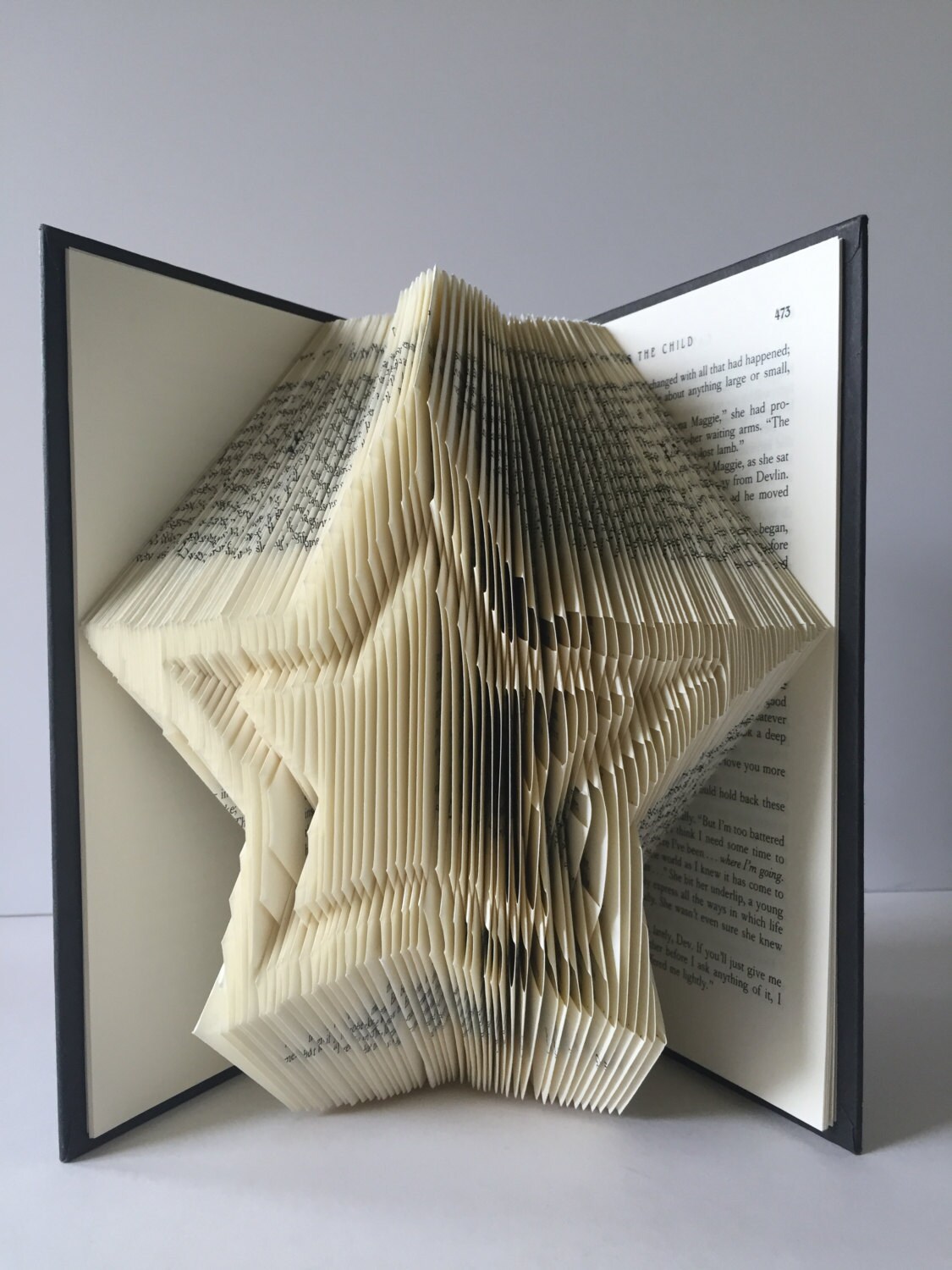 Double Star Book Sculpture Unique Book Art Personalized - Etsy