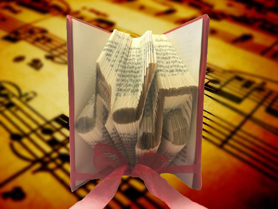 Gift for Musician, Music Notes, Book Sculpture, Tabletop - Etsy