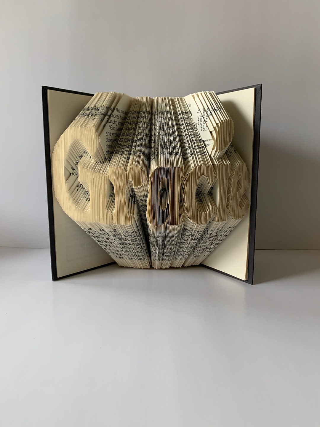 Name Book Fold, Name Sculpture, Unique Book Art, up to Six Letters ...