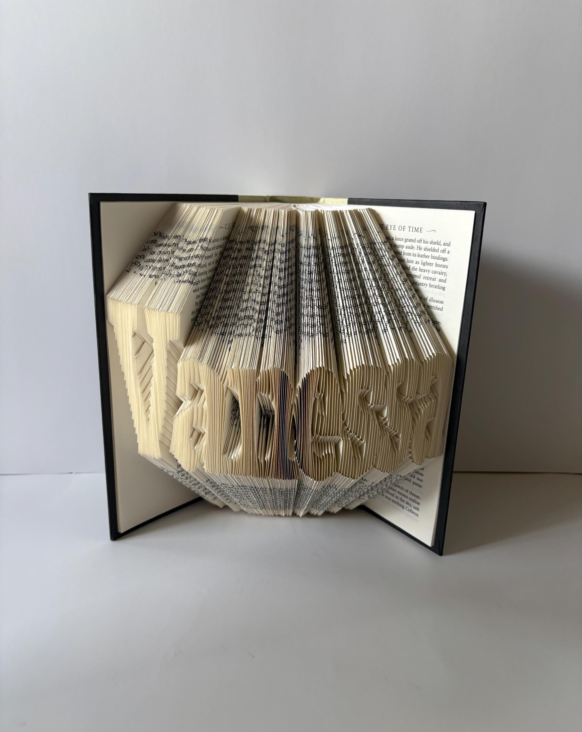 Name Sculpture, Unique Book Art, for Book Lover, Birthday Gift, up to ...