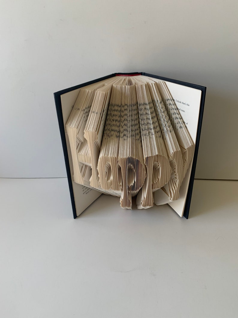 Folded Book Art Happy Sculpture Unique Book Art for Book - Etsy