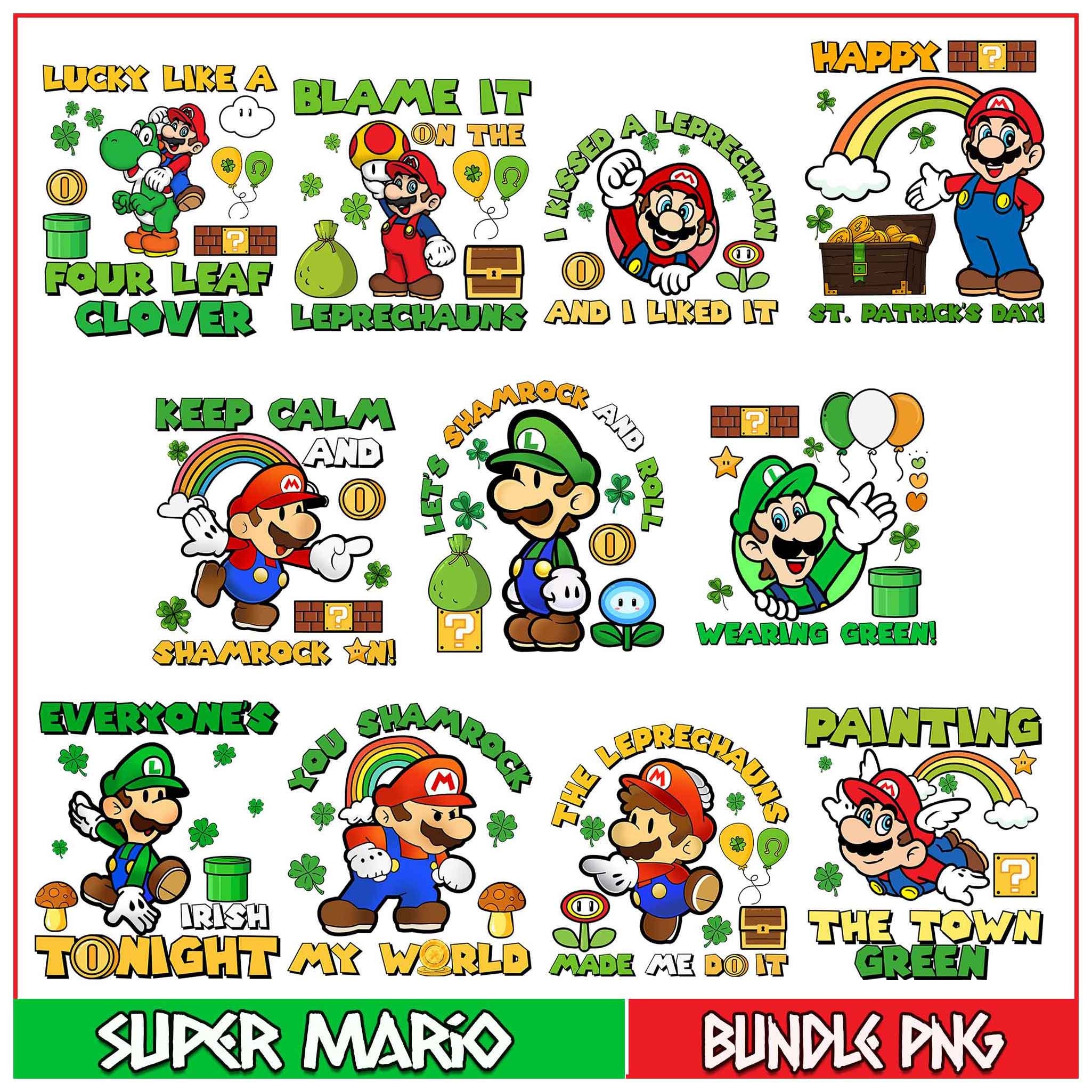 Super Mario Bundle Super Mario PNG and Font, Super Mario, Super Mario ...