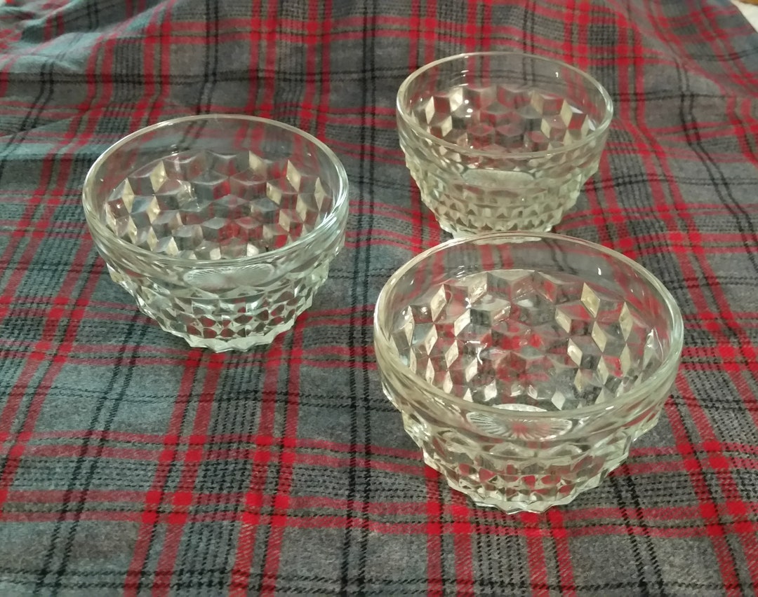 Vintage Unbranded Diamond Pattern Dessert Bowls - Etsy