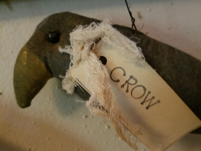 Primitive Crow on Wire | Etsy