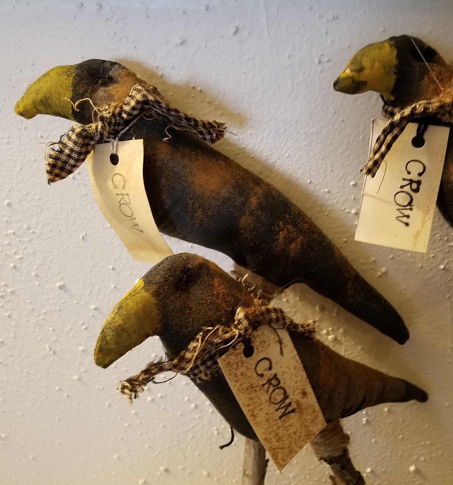 PRIMITIVE CROW on STICK | Etsy