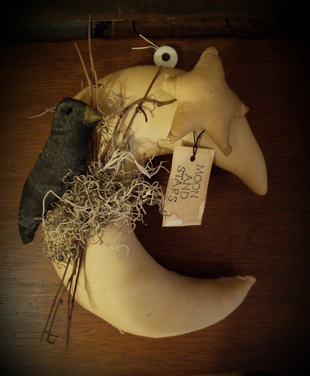 PRIMITIVE MOON & STAR - Etsy