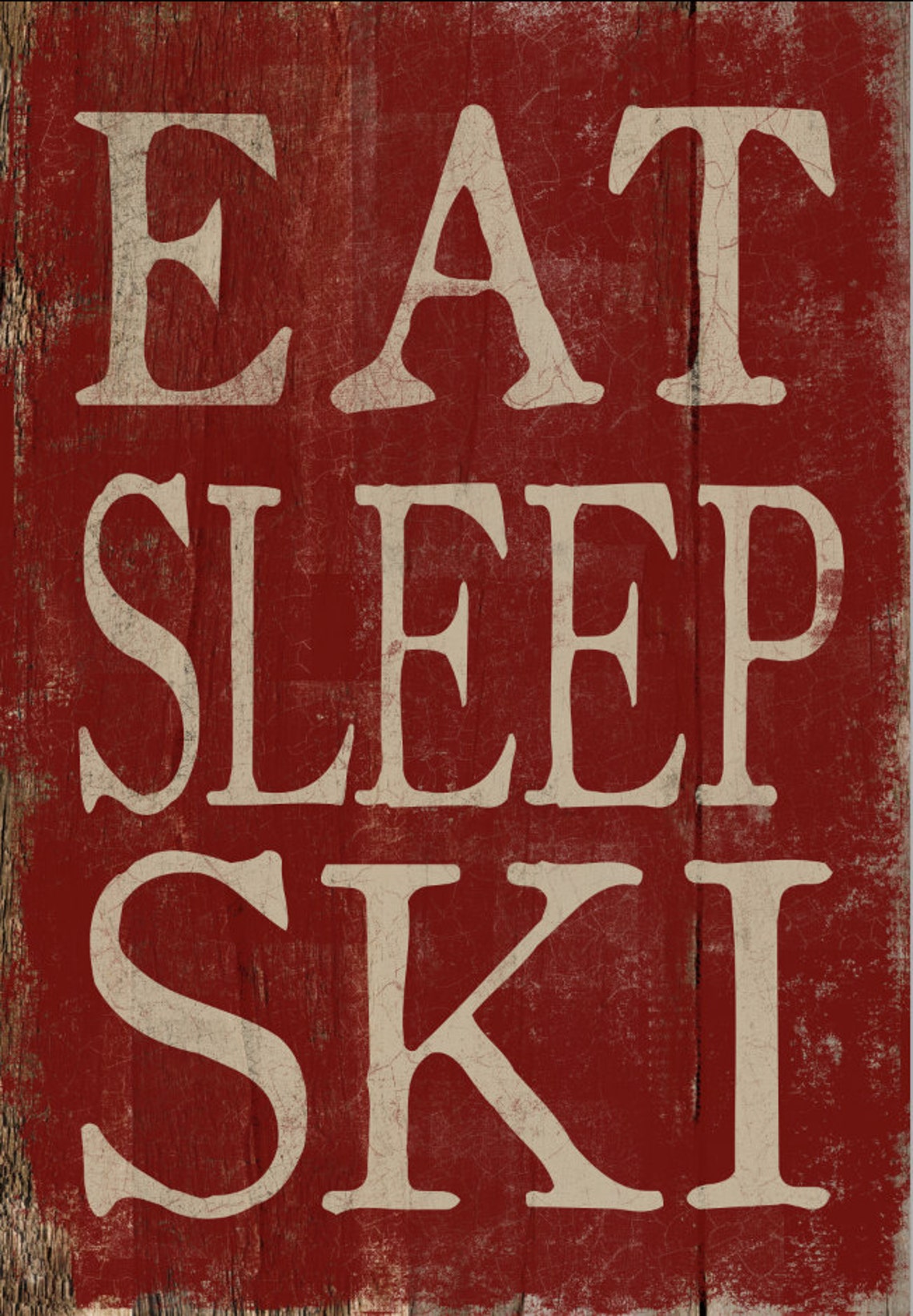 Eat Sleep Ski Wooden Sign Handmade Wooden Signs Ski Plaques | Etsy