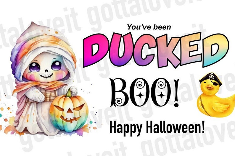 Printable Halloween Duck Tags, You've Been Ducked Tags (PDF and JPG) - Etsy