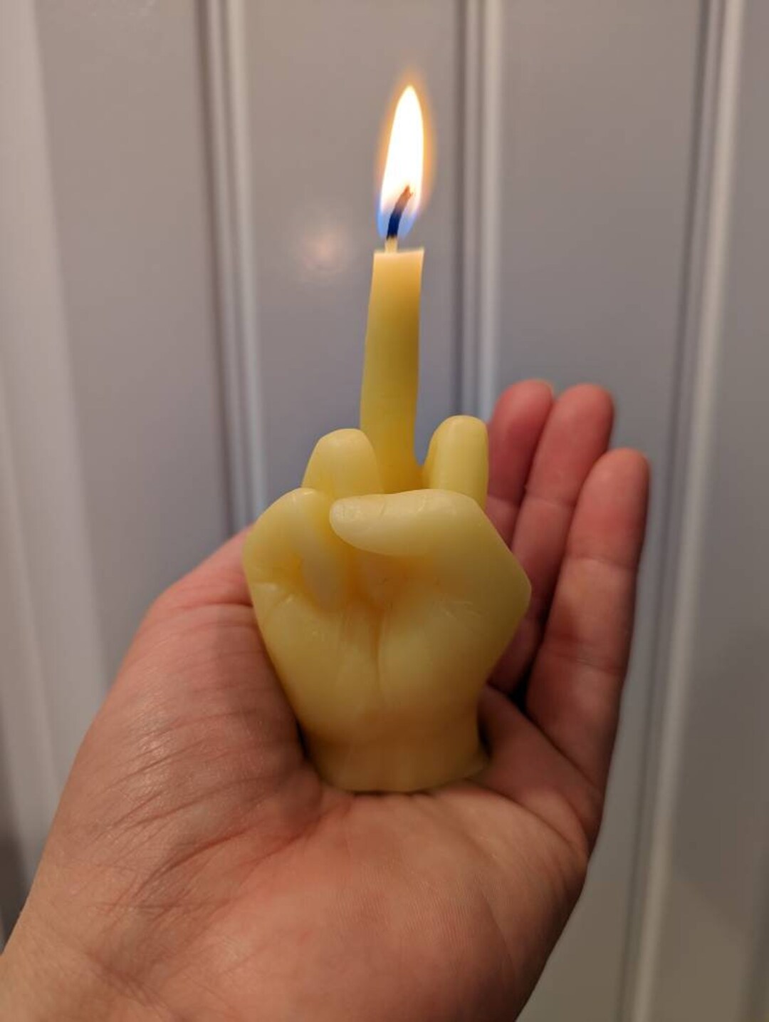 Beeswax Middle Finger Candle - Etsy