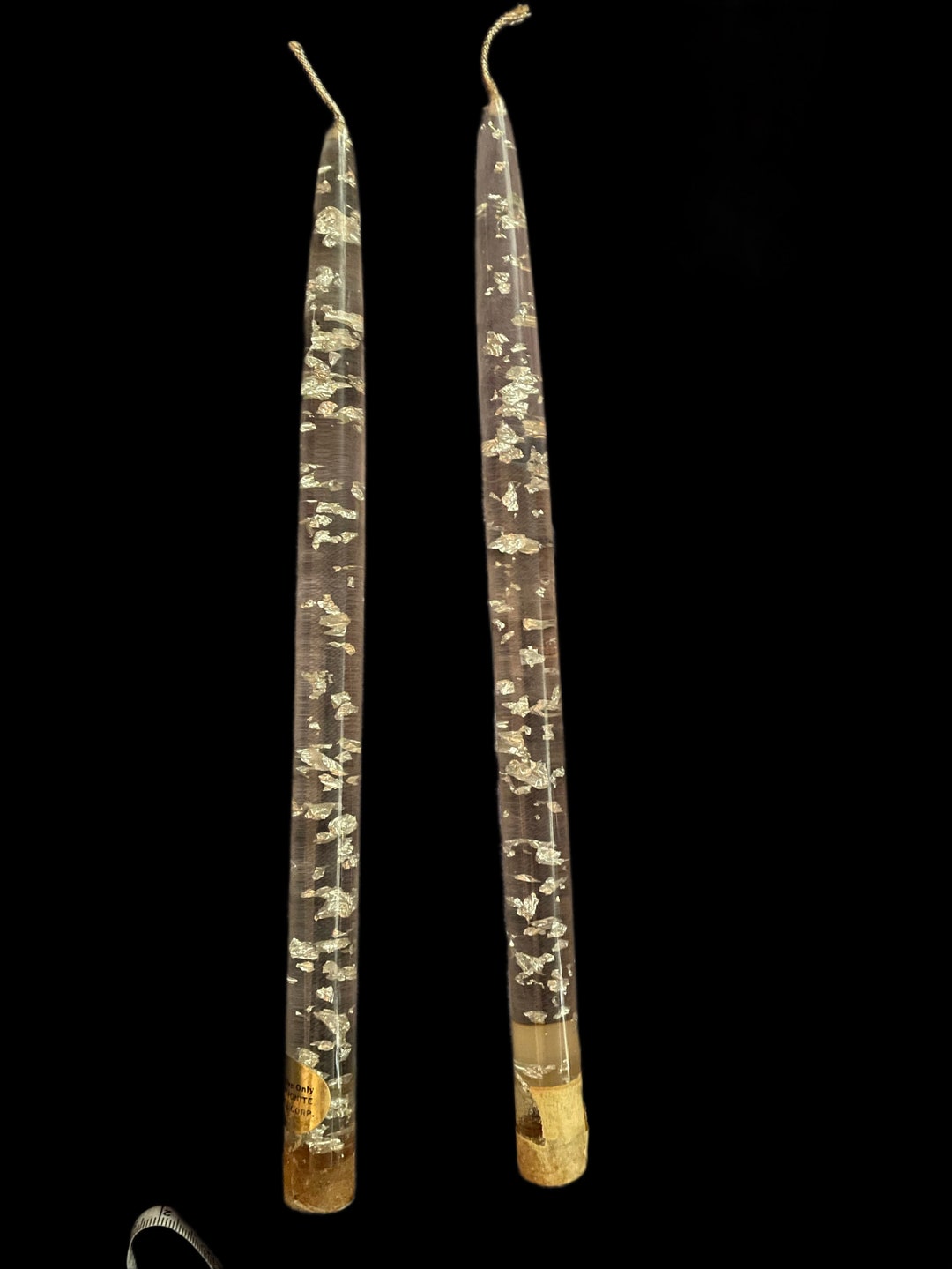 Vintage Mid Century Lucite Candles With Silver Flecks 11.5H - Etsy