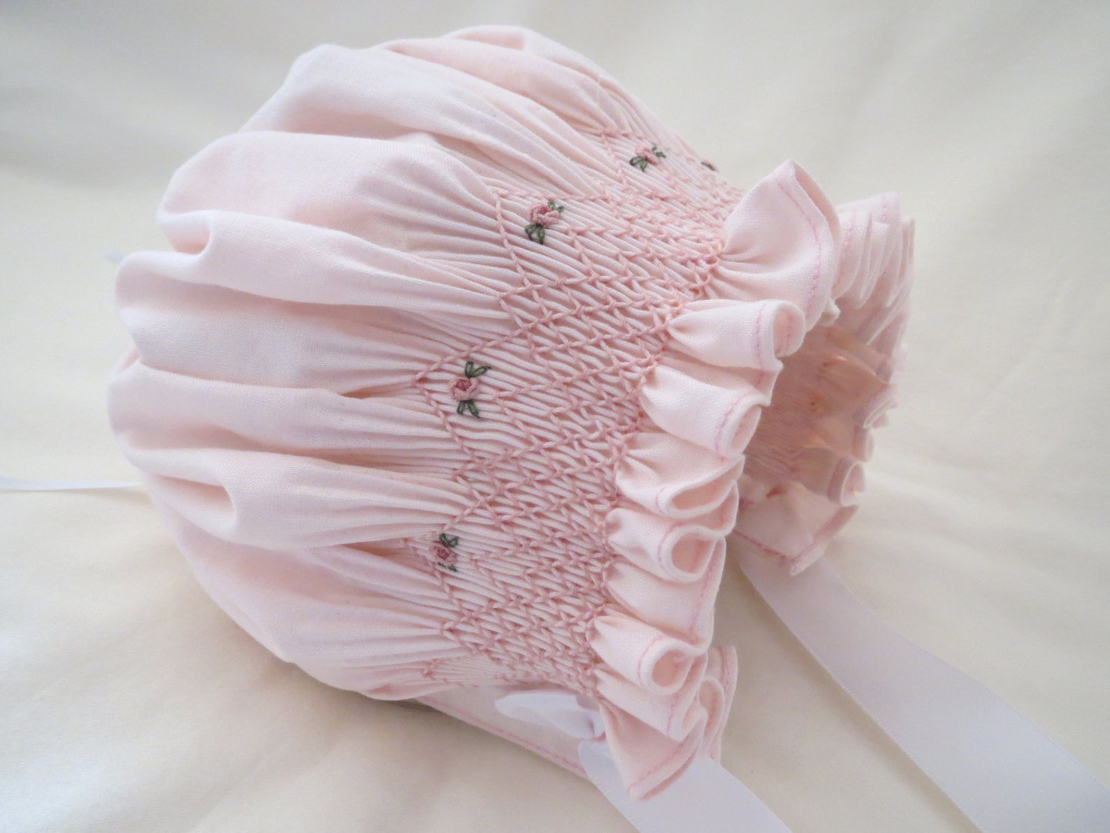 Lovely Light Pale Pink Hand Smocked Bonnet for Baby Girl. - Etsy Canada
