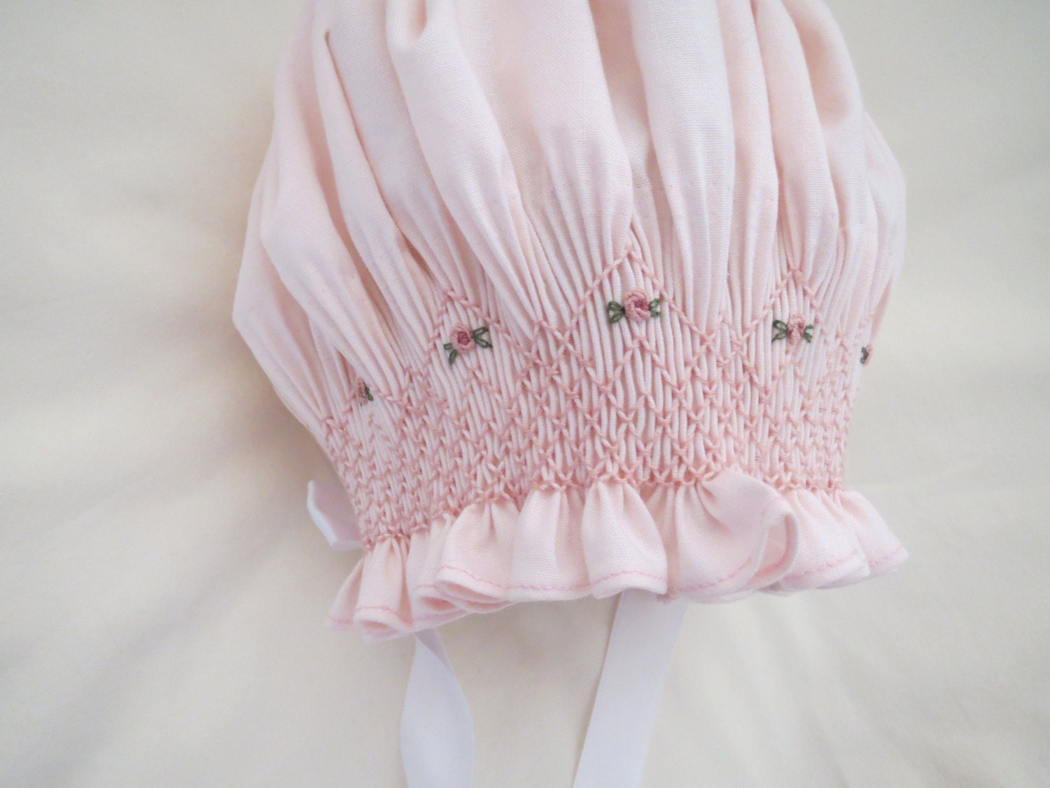 Lovely Light Pale Pink Hand Smocked Bonnet for Baby Girl. - Etsy Canada