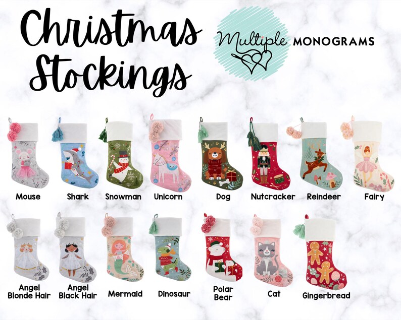 Personalized Christmas Stocking With Name Embroidered - Etsy