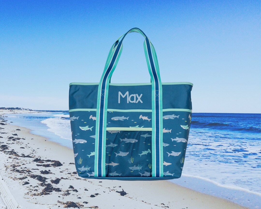 Children's Beach Tote With Embroidery Personalization - Etsy
