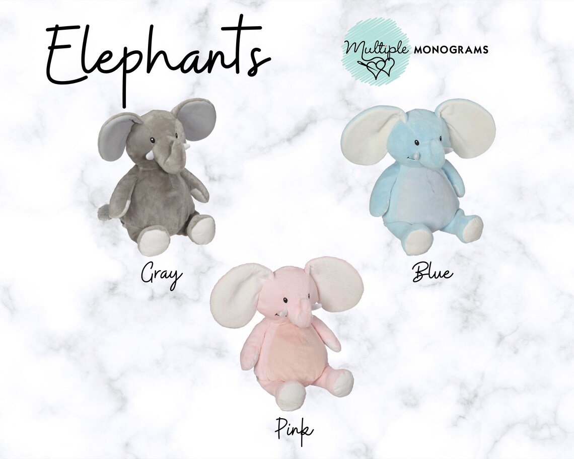 Personalized Elephant Stuffed Animal. Completely Customizable. - Etsy