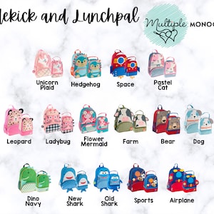 Children's Backpack and Lunchpal Set With Embroidery Personalization - Etsy