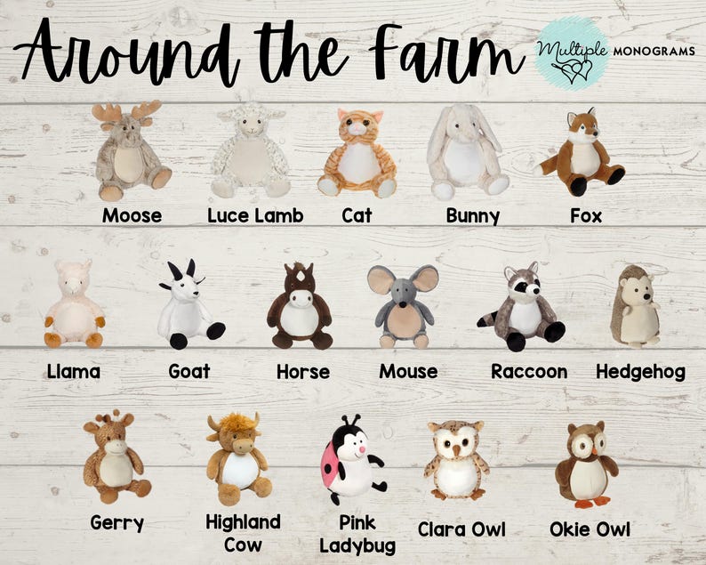 Personalized Stuffed Animal: Embroidered Keepsake Gift - Etsy