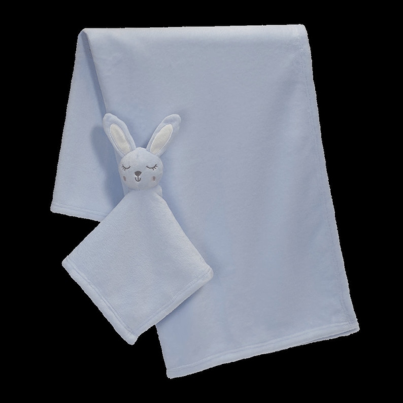 Monogrammed Baby Blue Bear Cuddle Blankey | Etsy