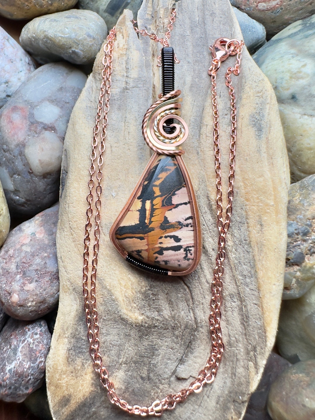 Indian Paint Stone Pendant - Etsy