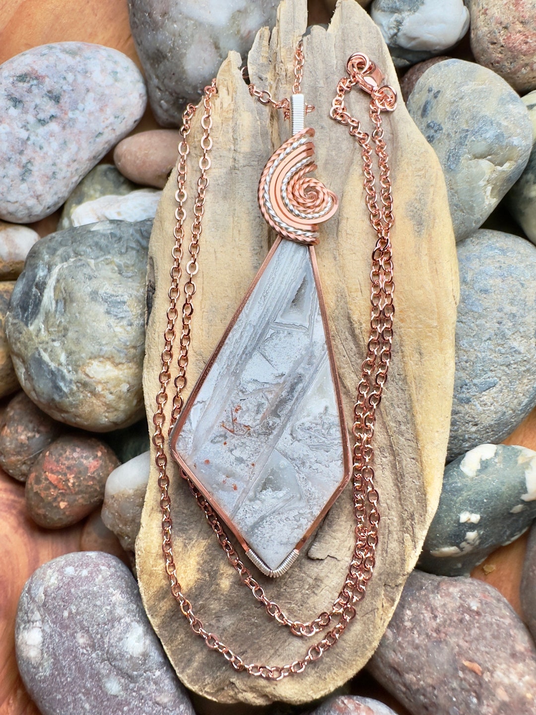 Lattice Lace Agate Pendant - Etsy