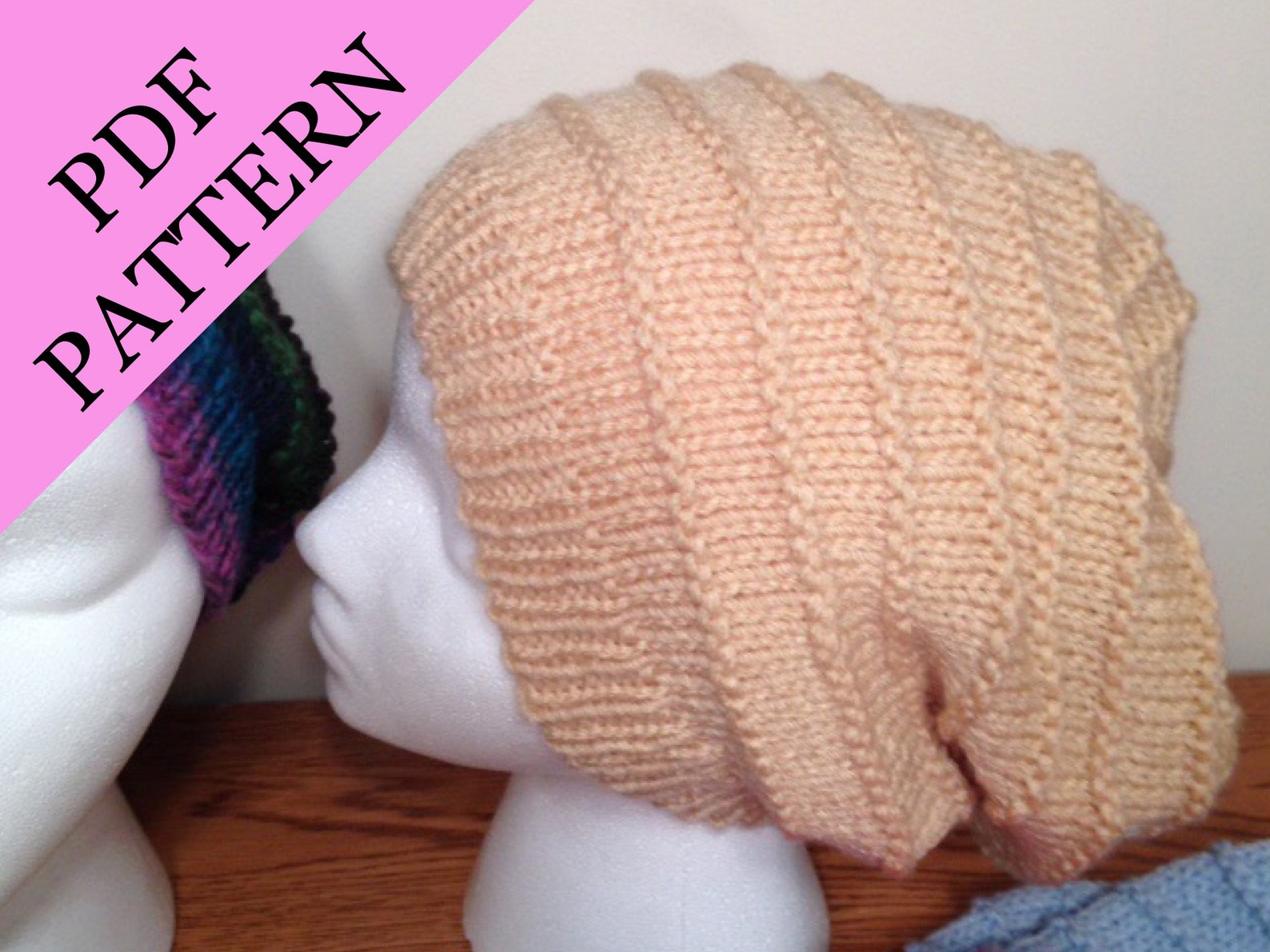 8-ridge Slouch Hat Pattern (PDF)- Circular Knit [unisex/loose Fit] - Etsy