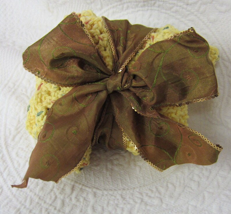 Knit Dishclothwashcloth/dish Rag/wash Rag,set of Two,cotton Yarn,yellow ...