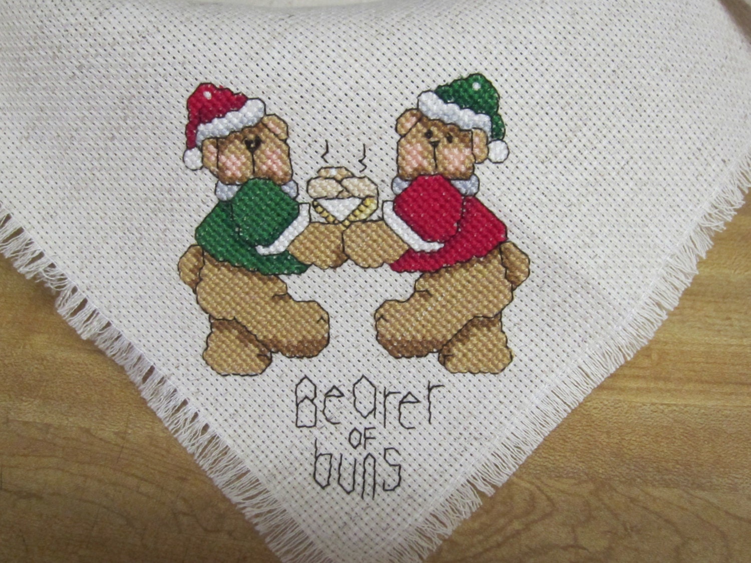 Cross Stitch*bread Cover,bread Cloth,christmas Bread Cloth,bears,bread ...