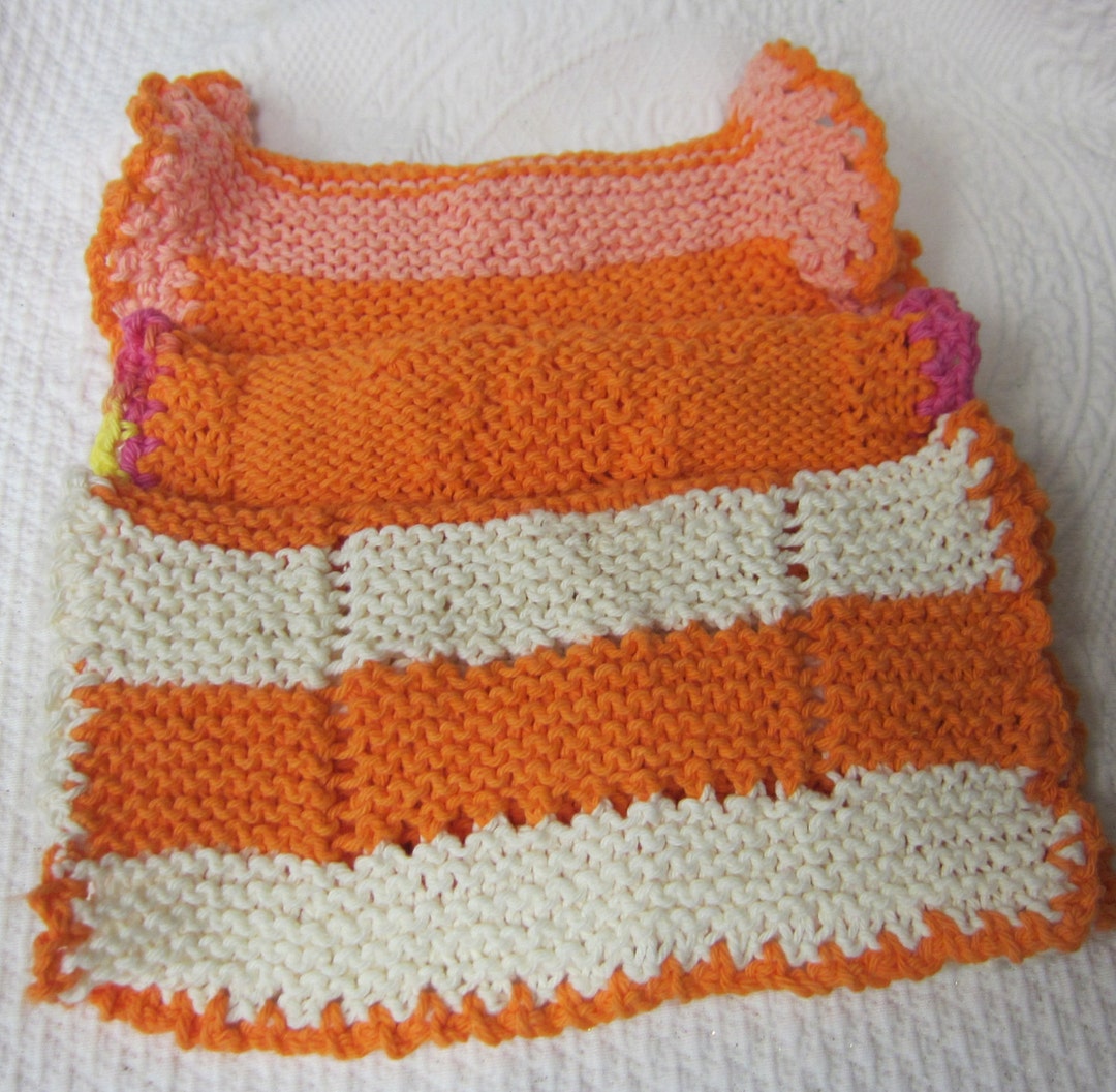 Knit,dishclothwashcloth,dish Rag,wash Rag,set of Three,cotton,houseware ...