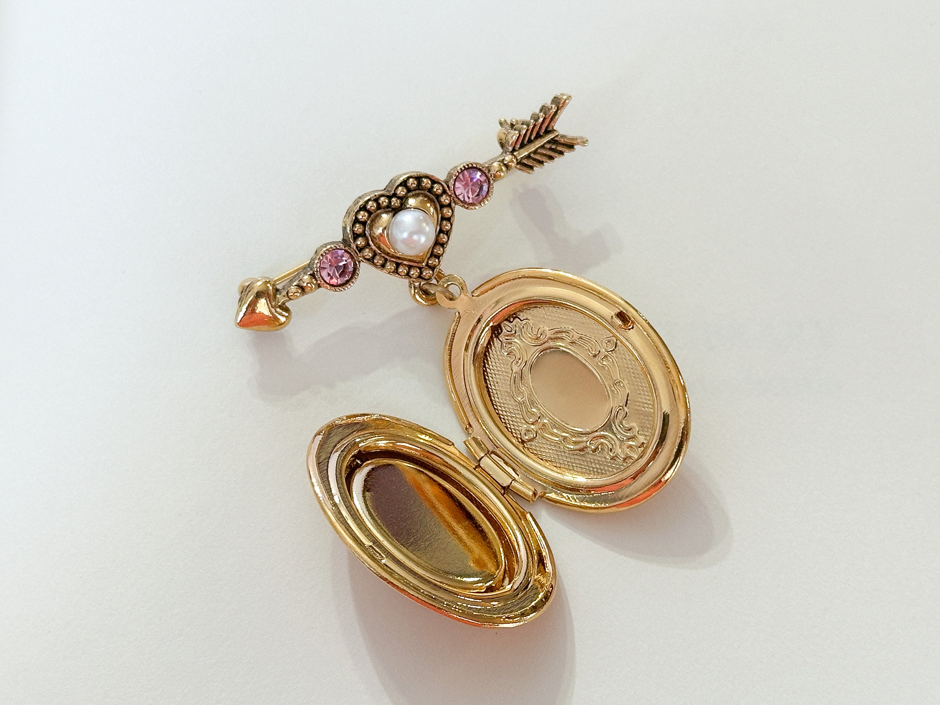 Vintage Avon Cherub Locket Pin, 1980s Cherub Locket Pin - Etsy