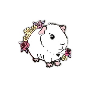 White Guinea Pig Pin, Guinea Pig, Enamel Pin, Hard Enamel Pin, Lapel ...