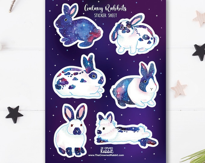 Galaxy Rabbit Vinyl Sticker Sheet Galaxy Stickers Rabbit | Etsy