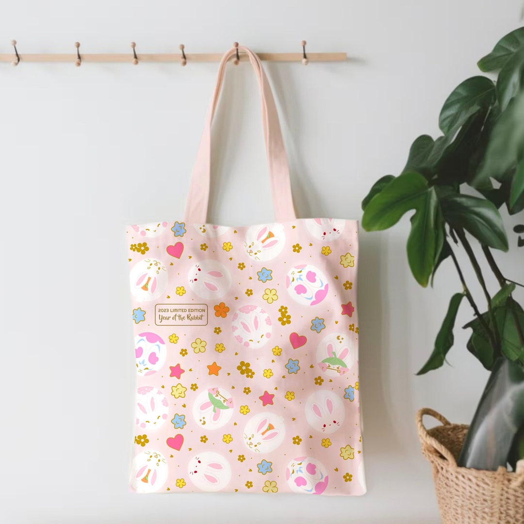 Mochi Rabbit Tote Bag, Year of the Rabbit, Chinese Zodiac, Zodiac Tote ...