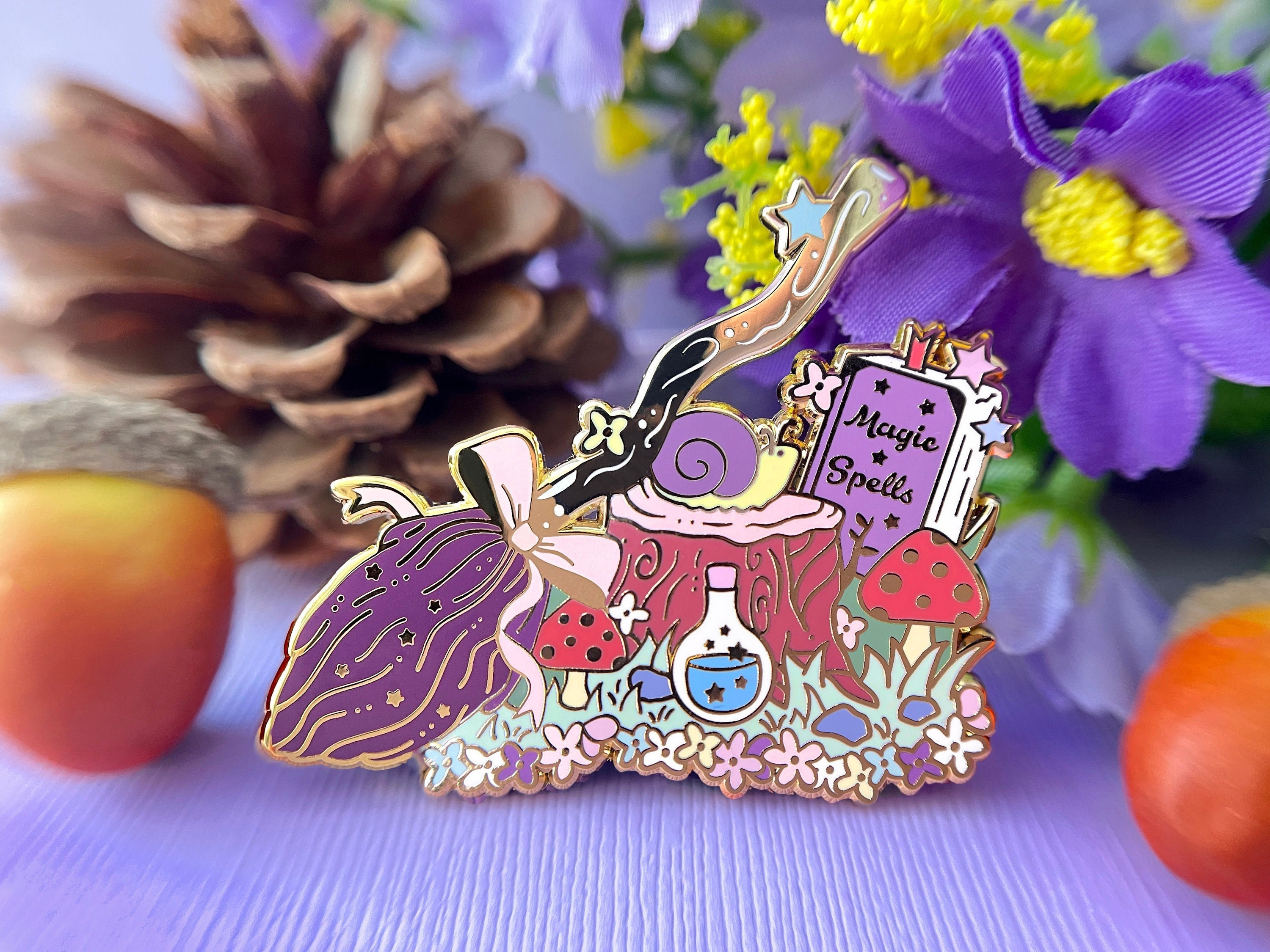 Forest Witch Enamel Pin, Witch Pin, Forest Pin, Enamel Pin, Pastel ...