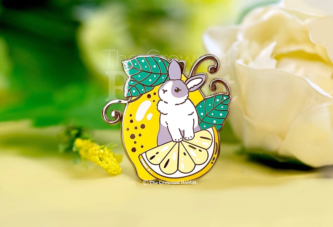 Lemon Bunny Enamel Pin, Lemon Pin, Rabbit Pin, Bunny Pin, Rabbit Gifts ...