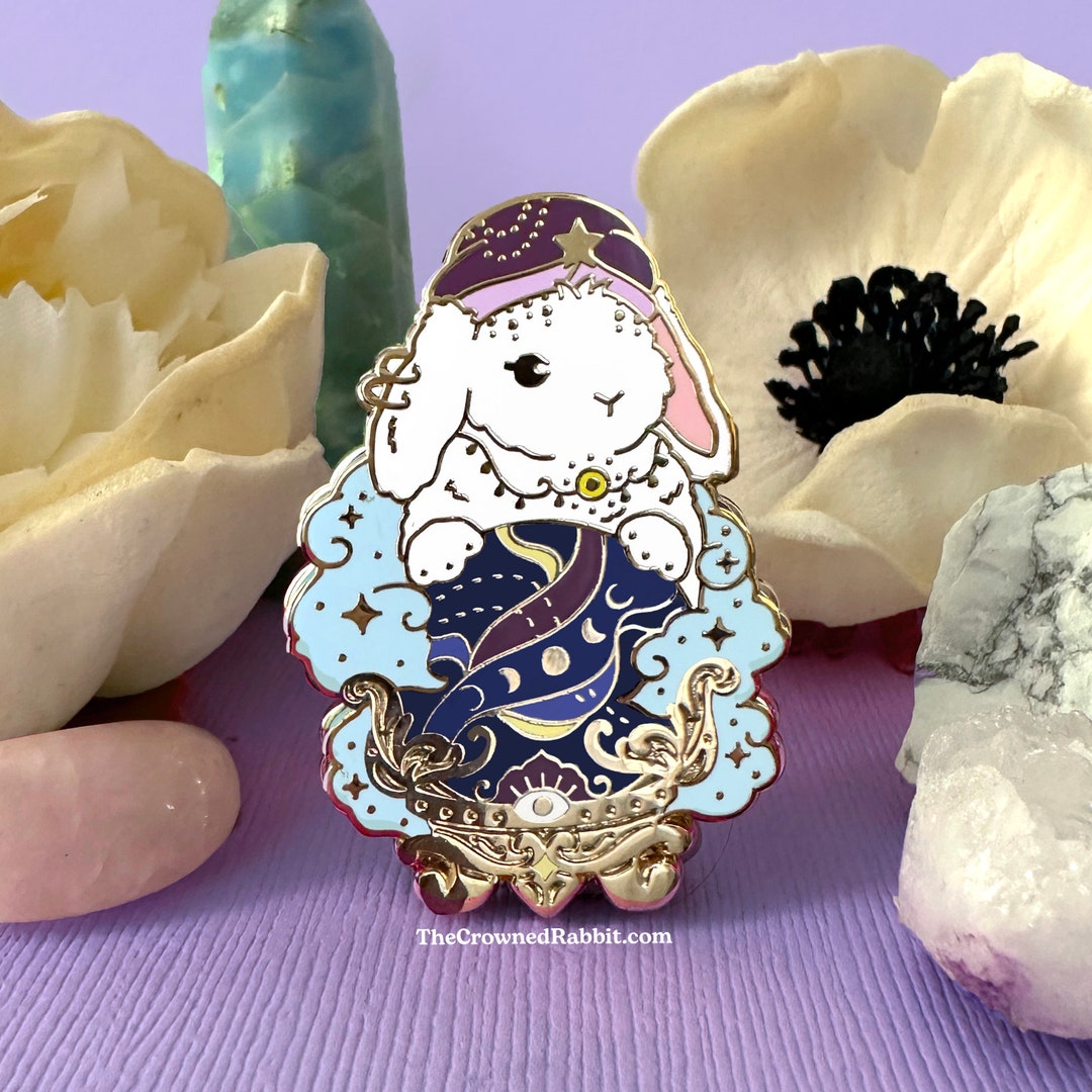 Fortune Teller Rabbit Enamel Pin, Rabbit Enamel Pin, Pastel Halloween ...