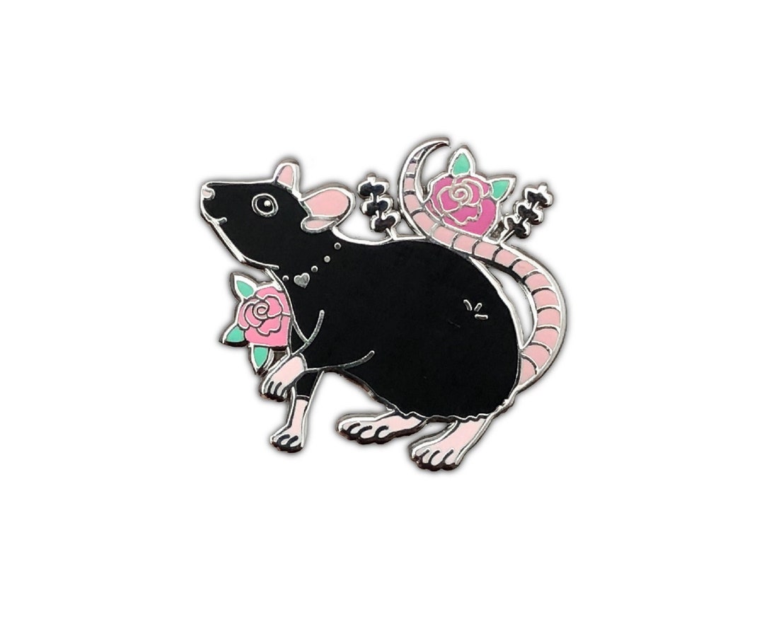 Black Rat Pin, Black Rat, Rat Pin, Enamel Pin, Pins, Rat Pins, Rat Gift ...