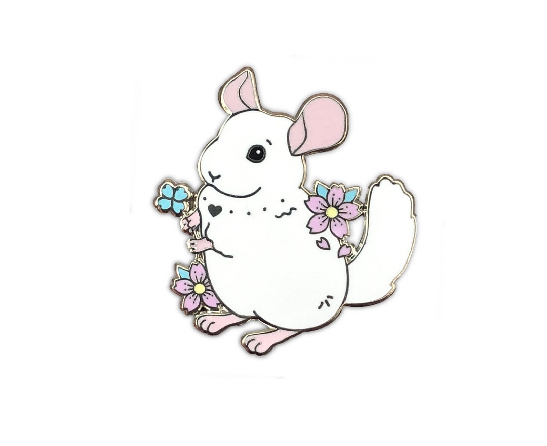 White Chinchilla Pin Enamel Pin Chinchilla Chinchilla - Etsy