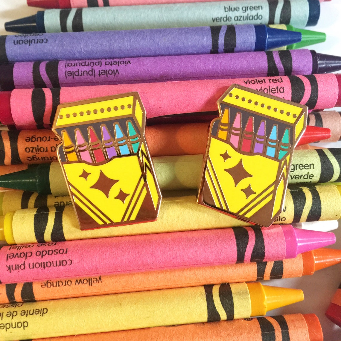 Crayon Set Enamel Pin Retro Pin Hard Enamel Pin Classic | Etsy