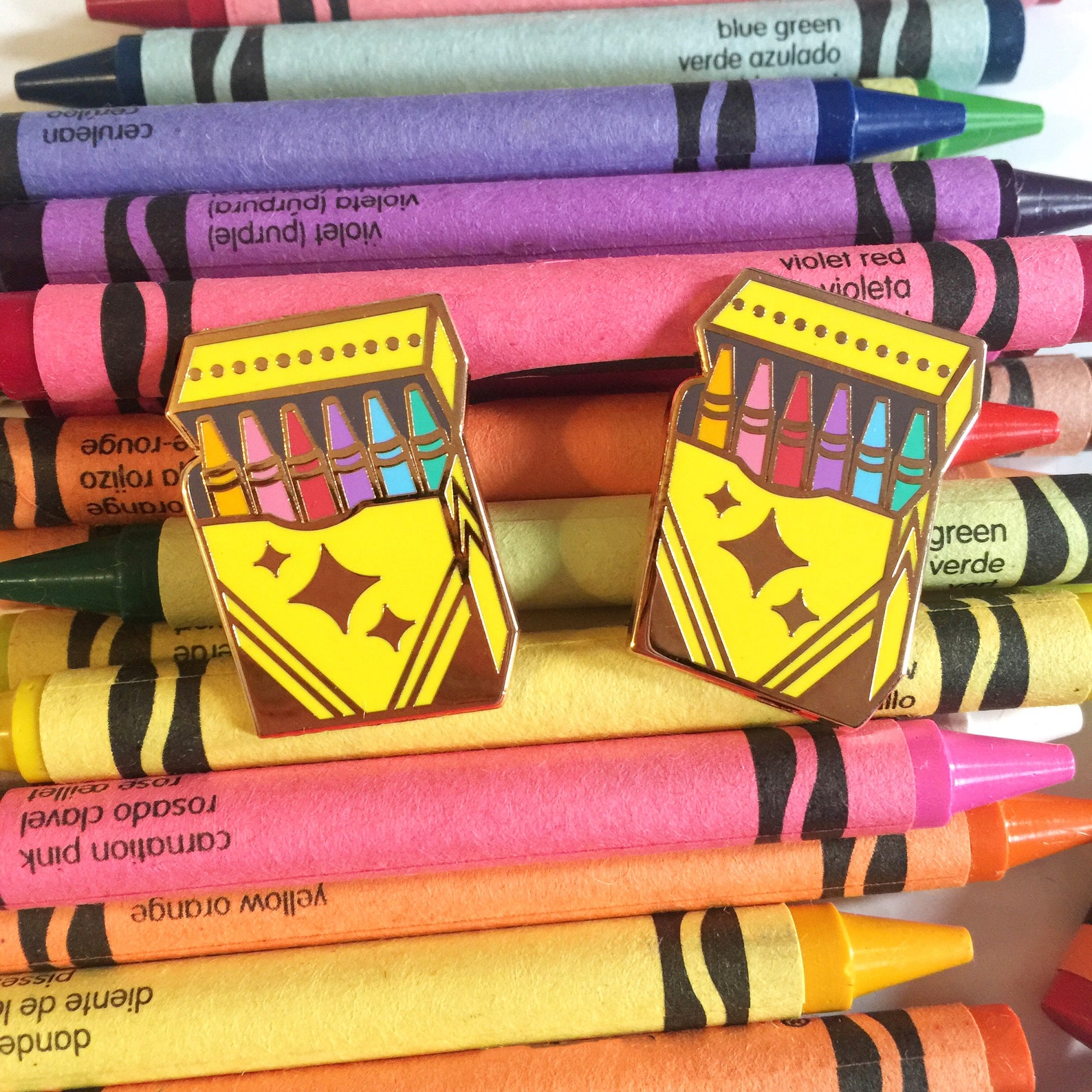 Crayon Set Enamel Pin Retro Pin Hard Enamel Pin Classic - Etsy