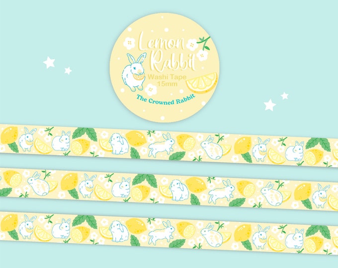 Lemon Rabbit Washi Tape Washi Tape Fruit Washi Tape Rabbit - Etsy