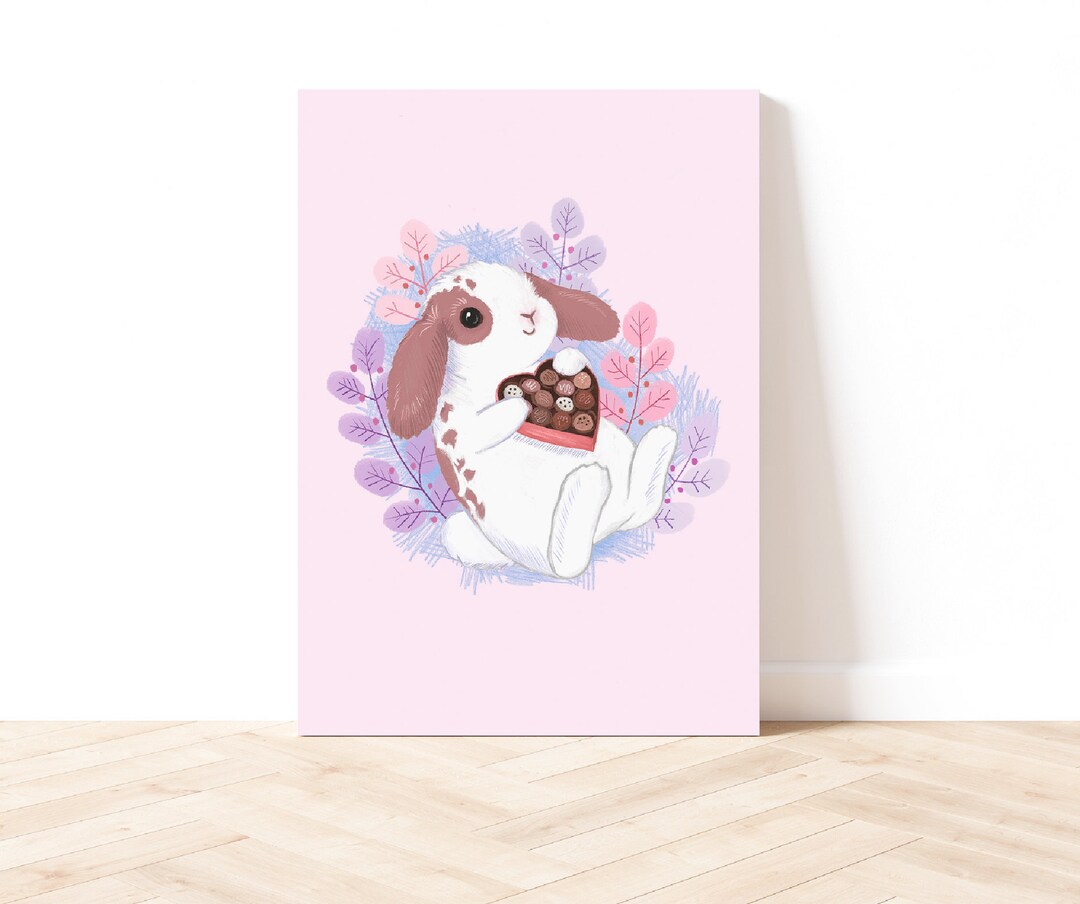 Sweet as Candy Lop Bunny Art Print, Art Print, Fine Art Print, Rabbit ...
