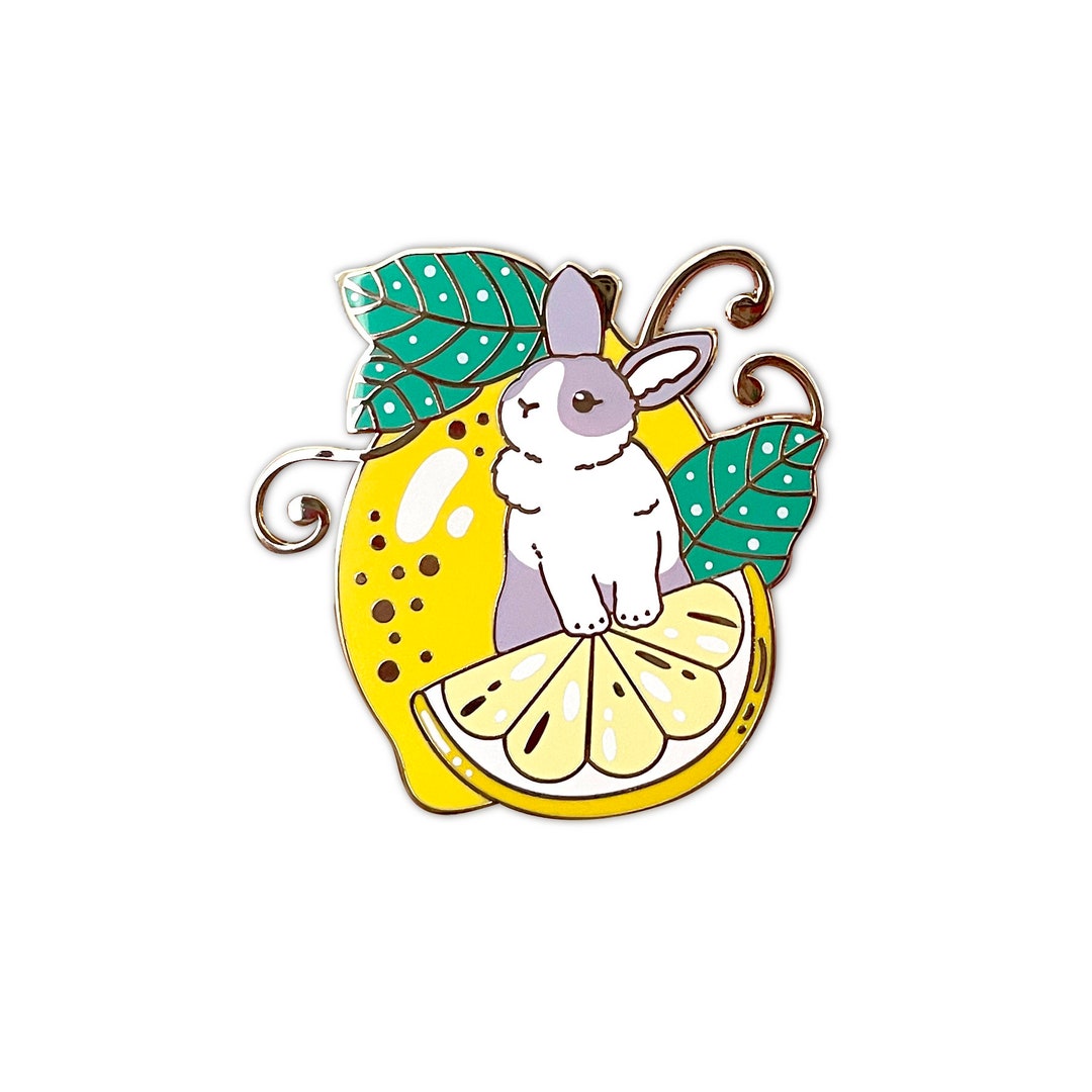 Lemon Bunny Enamel Pin, Lemon Pin, Rabbit Pin, Bunny Pin, Rabbit Gifts ...