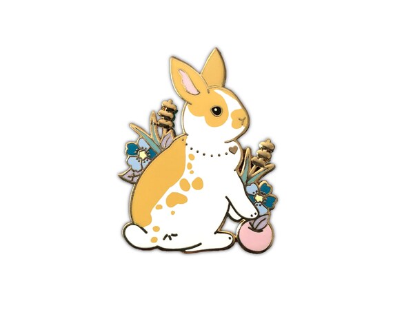 Tan and White Rabbit Pin Rabbit Pin Bunny Pin Enamel Pin | Etsy