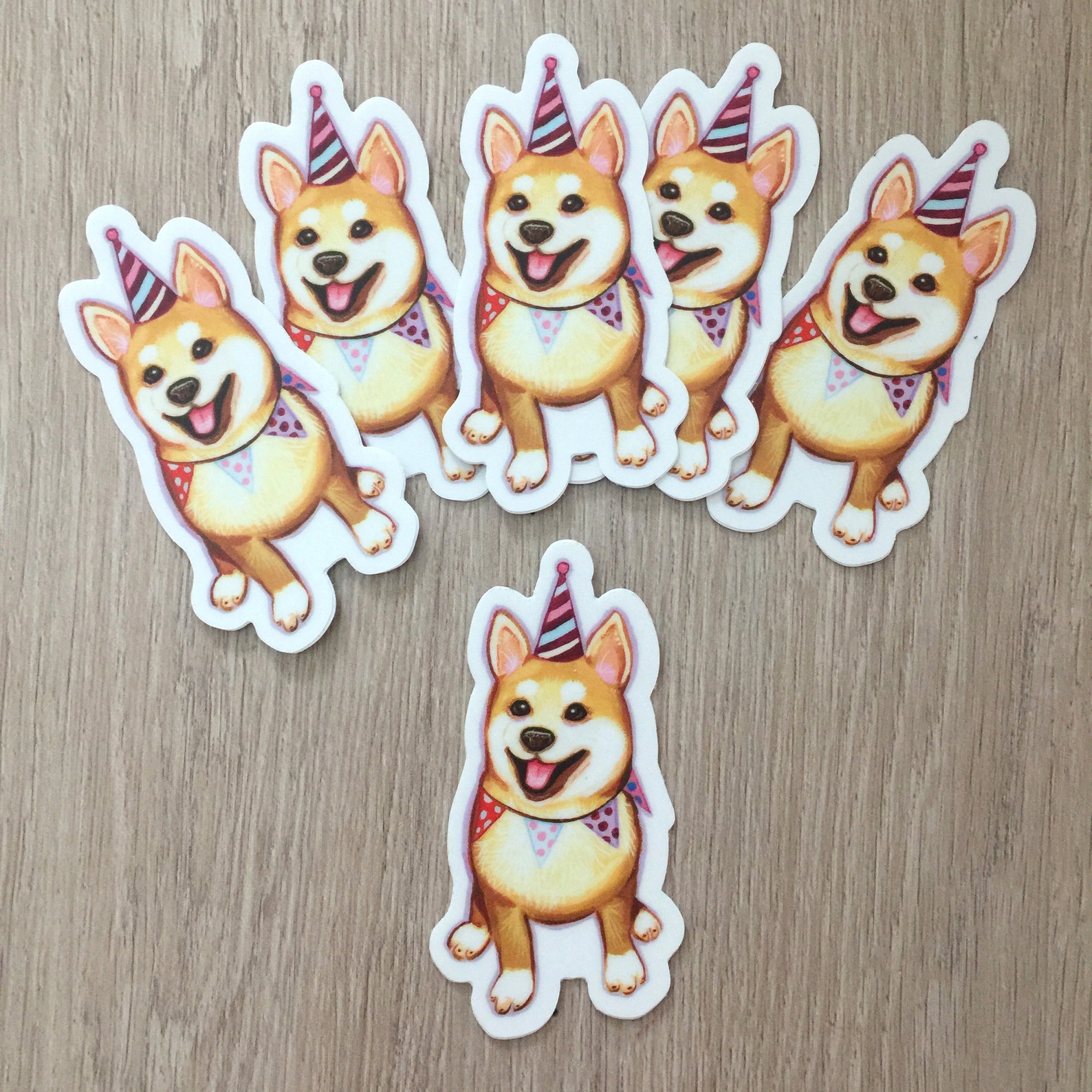 Shiba Inu Party Dog Sticker. - Etsy