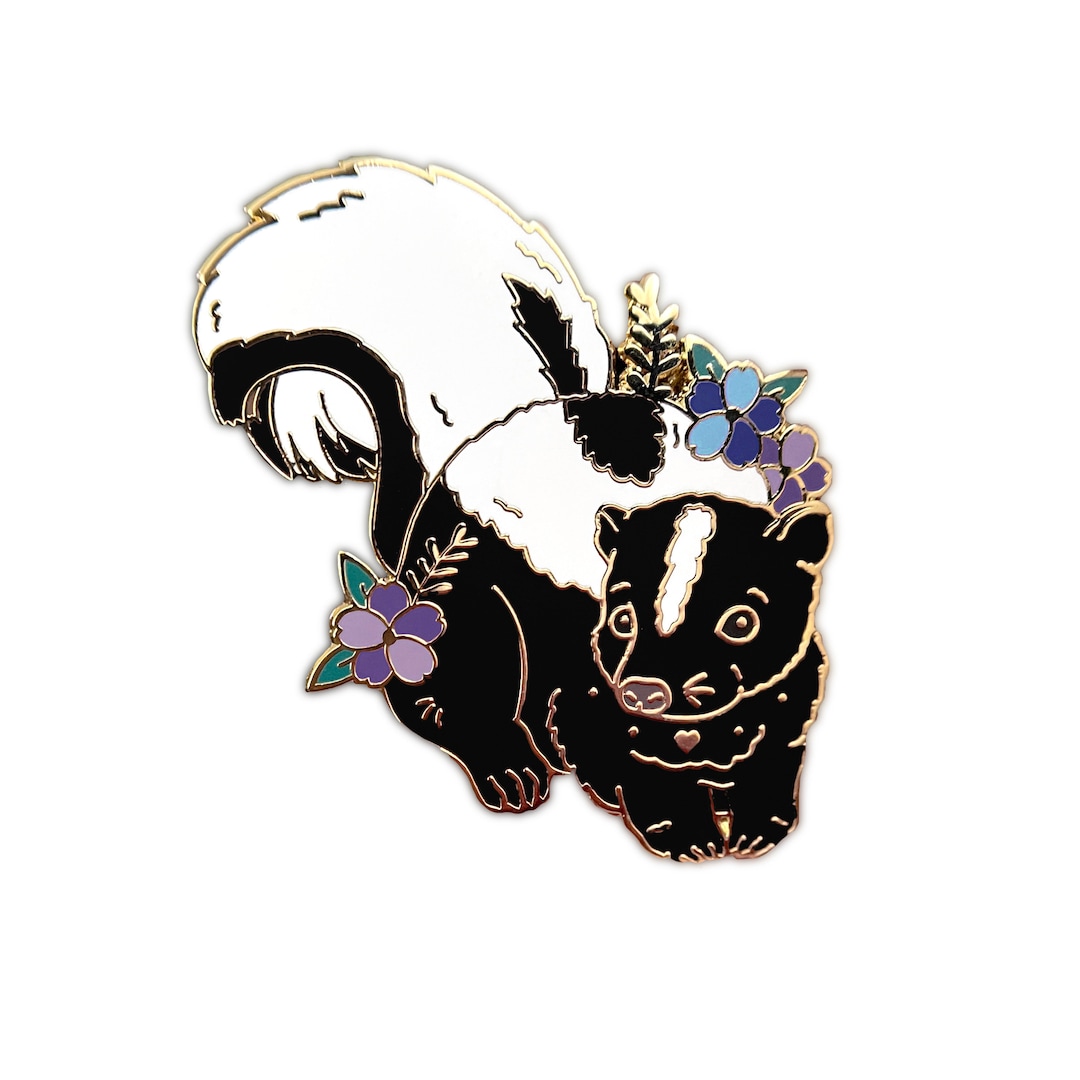 Black Skunk Fish Enamel Pin, Skunk, Pet Skunk, Skunk Gift, Enamel Pin ...