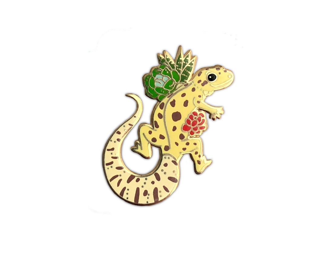 Yellow Spotted Gecko Pin, Enamel Pin, Spotted Gecko, Gecko, Enamel Pins ...