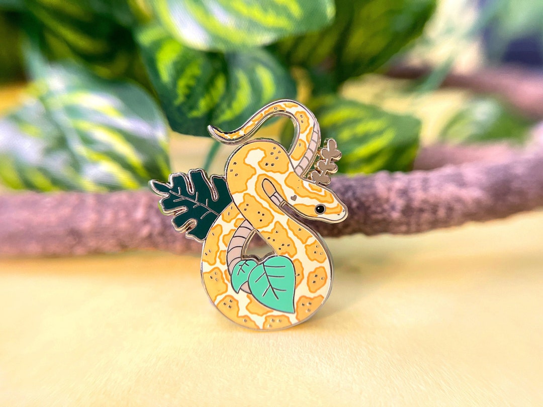 Yellow Corn Snake Enamel Pin, Yellow Snake, Snake Pin, Yellow Snake ...